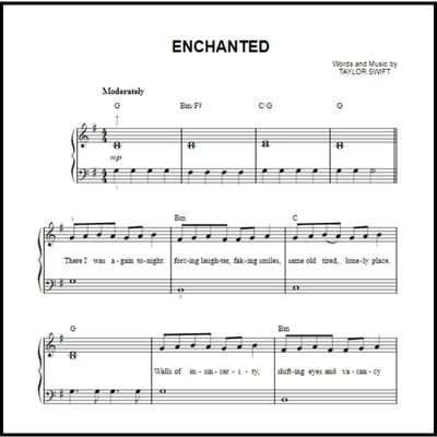 Easy Piano Music from Taylor Swift's Eras Tour